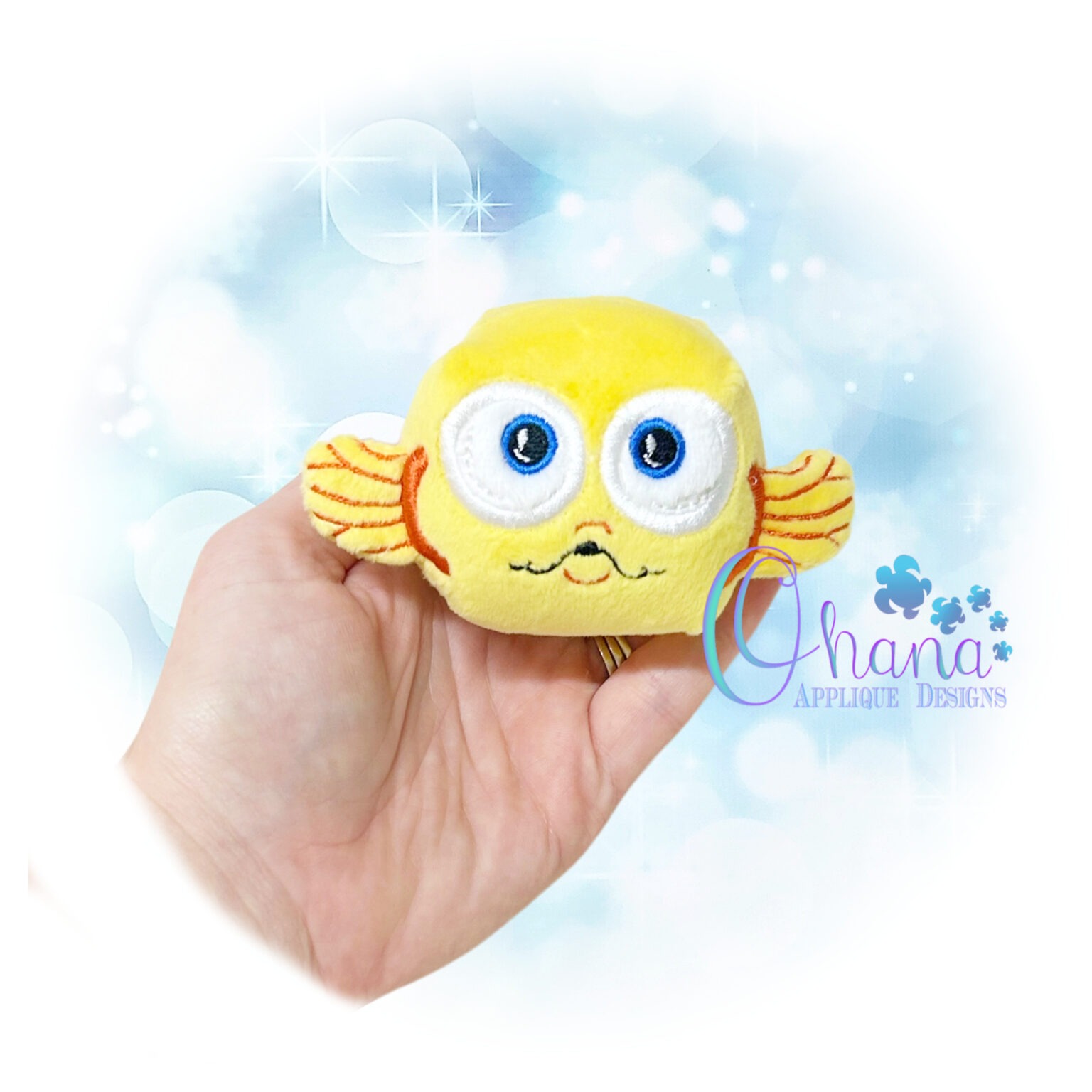 Goldfish Cuboid Cutie Stuffie Embroidery Design - Ohana Applique Designs