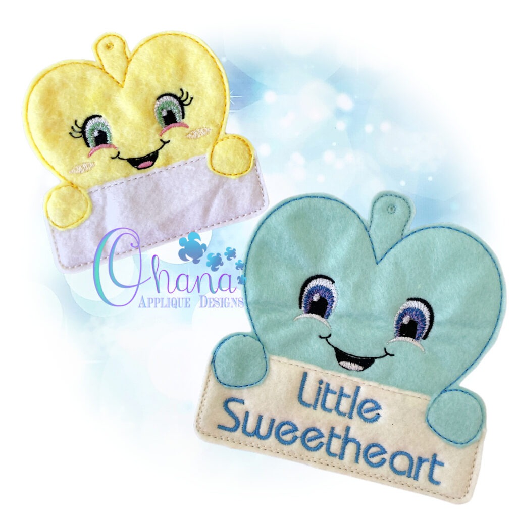 Heart Luggage Tag Embroidery Design - Ohana Applique Designs
