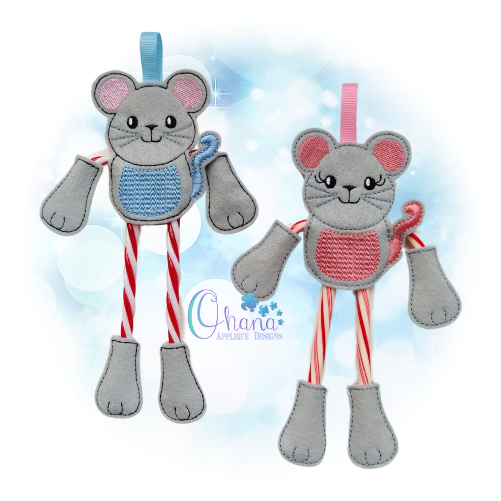 Mouse Candy Cane Holder Ornament Design - OAD
