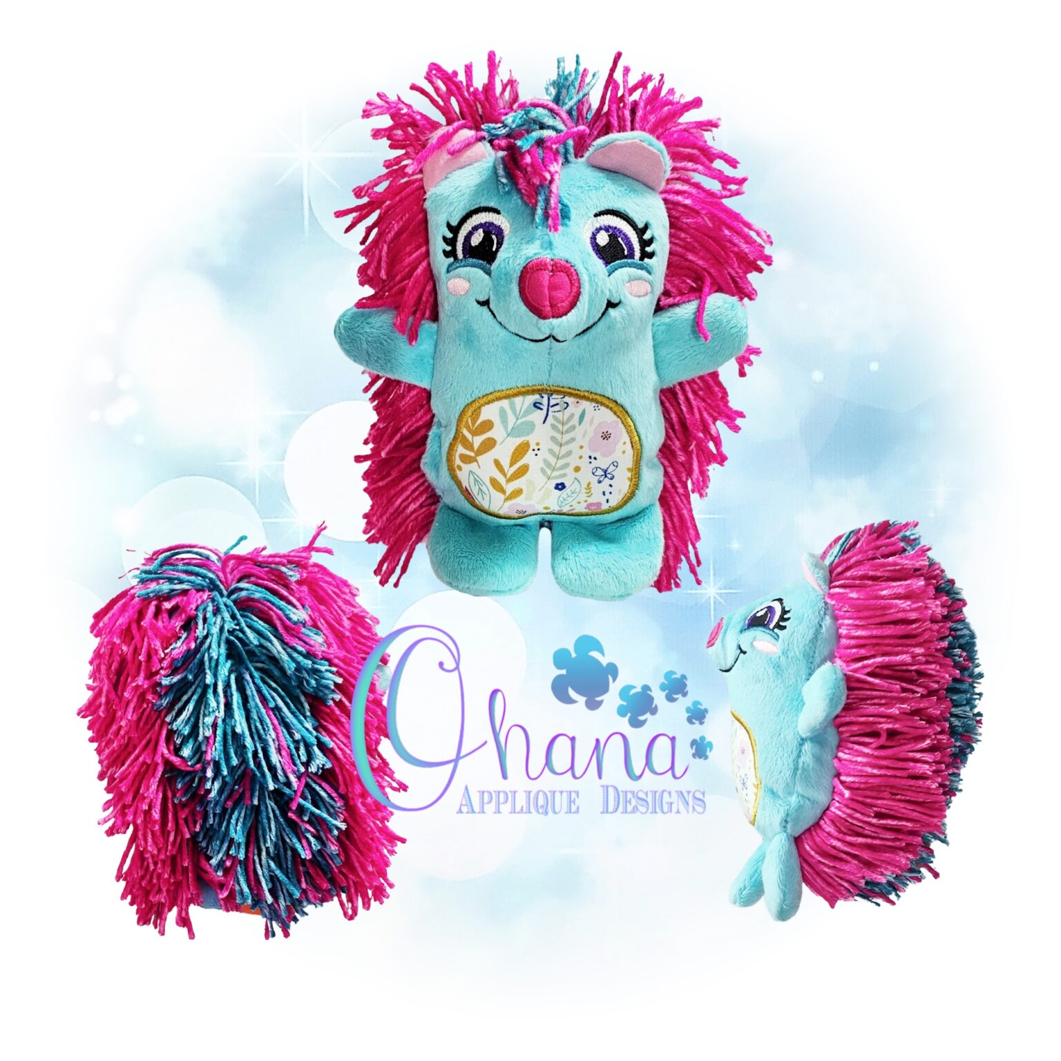 Porcupine Stuffie Embroidery Design - Ohana Applique Designs