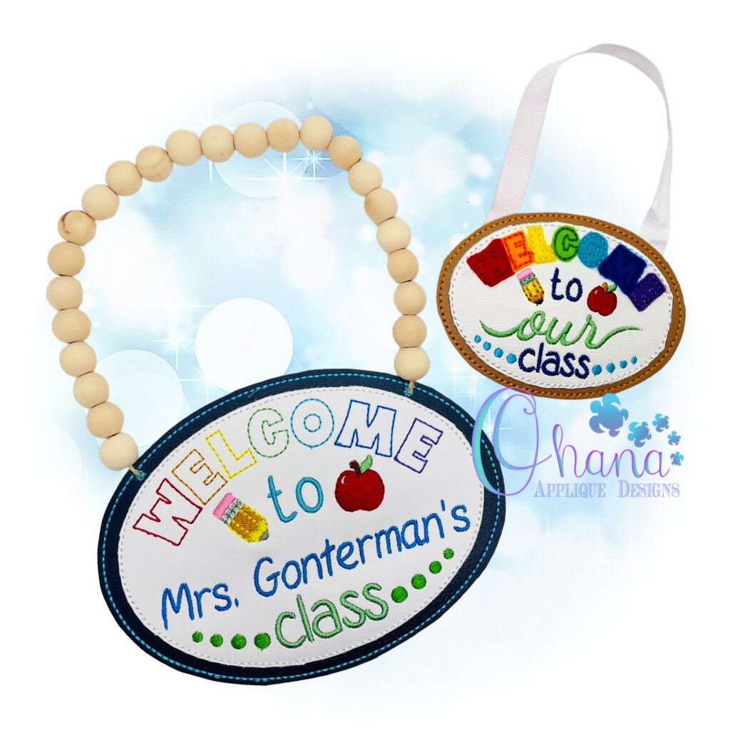 Classroom Door Hanger Design - Ohana Applique Designs