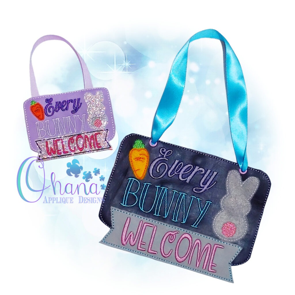 Every Bunny Welcome Door Hanger Design - Ohana Applique Designs