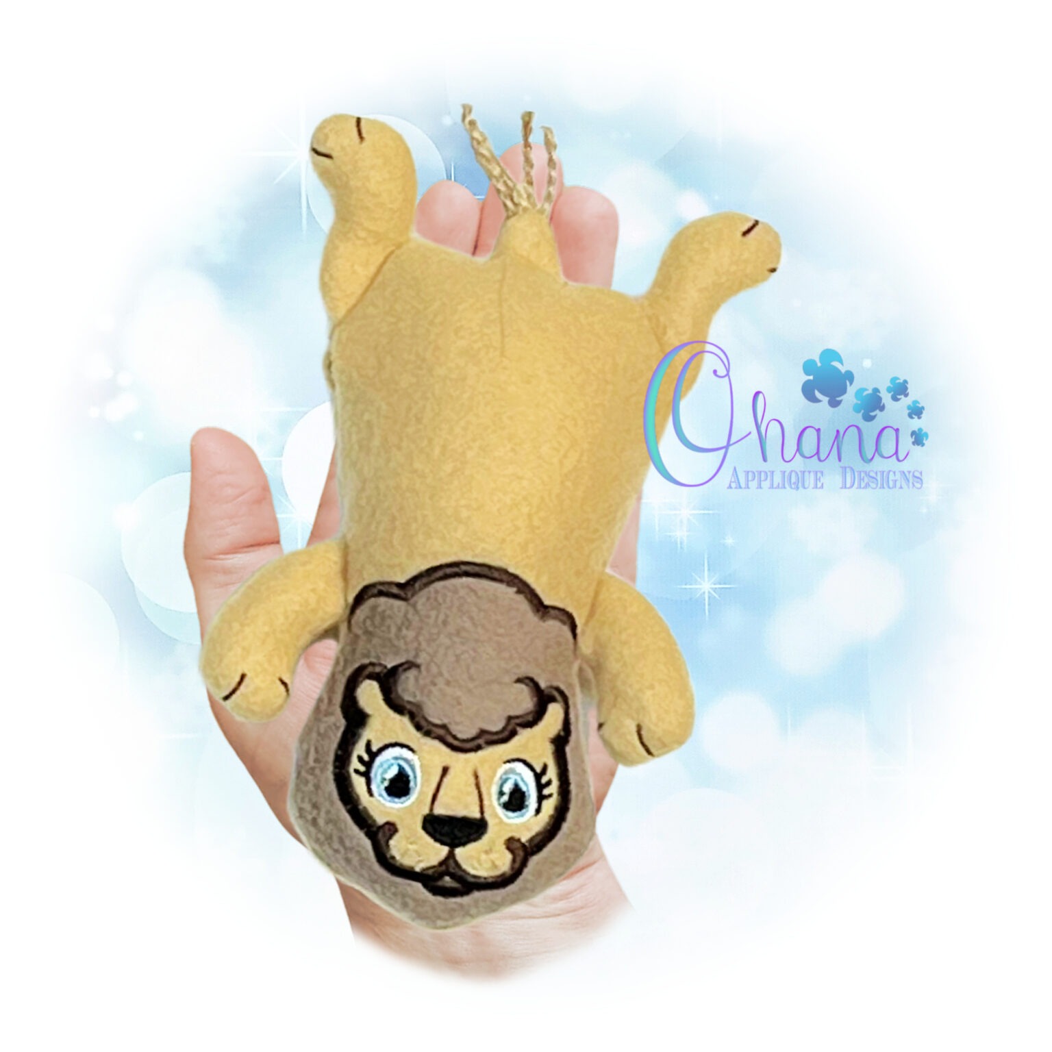 Floppy Lion Stuffie Embroidery Design - Ohana Applique Designs