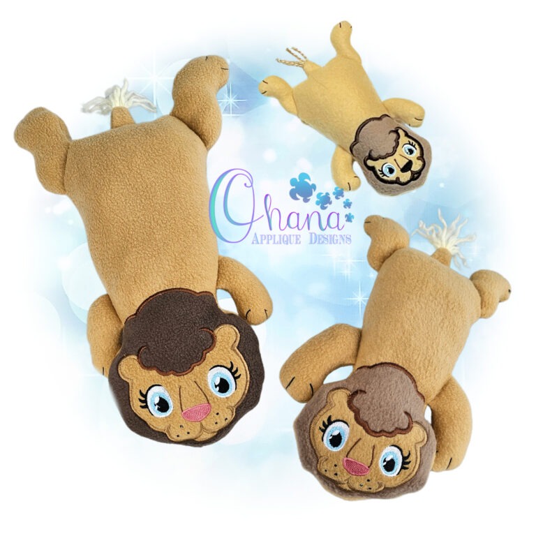 Floppy Lion Stuffie Embroidery Design - Ohana Applique Designs