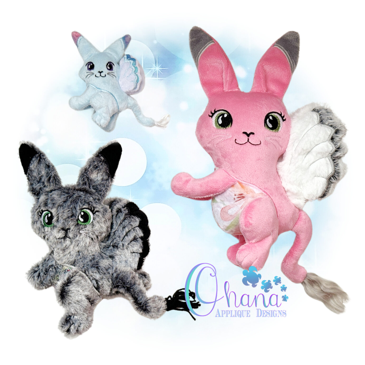 Bunny Gryphon Huggie Stuffie Embroidery Design - Ohana Applique Designs