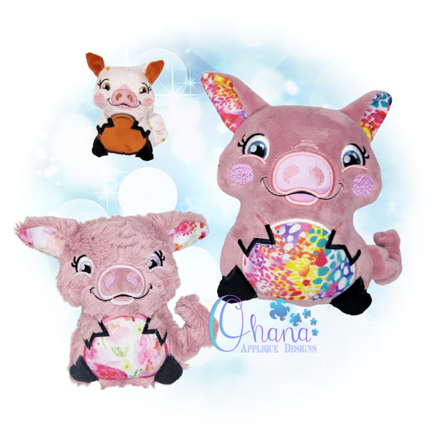 3D Anteater Stuffie Embroidery Design- Ohana Applique Designs