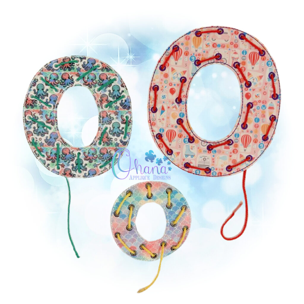 Letter O Lacing Board Embroidery Design - Ohana Applique Designs