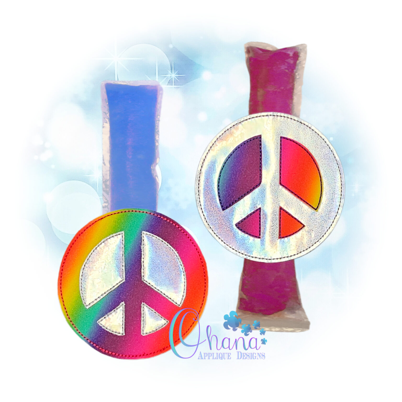 Peace Ice Pop Holder Embroidery Design - Ohana Applique Designs