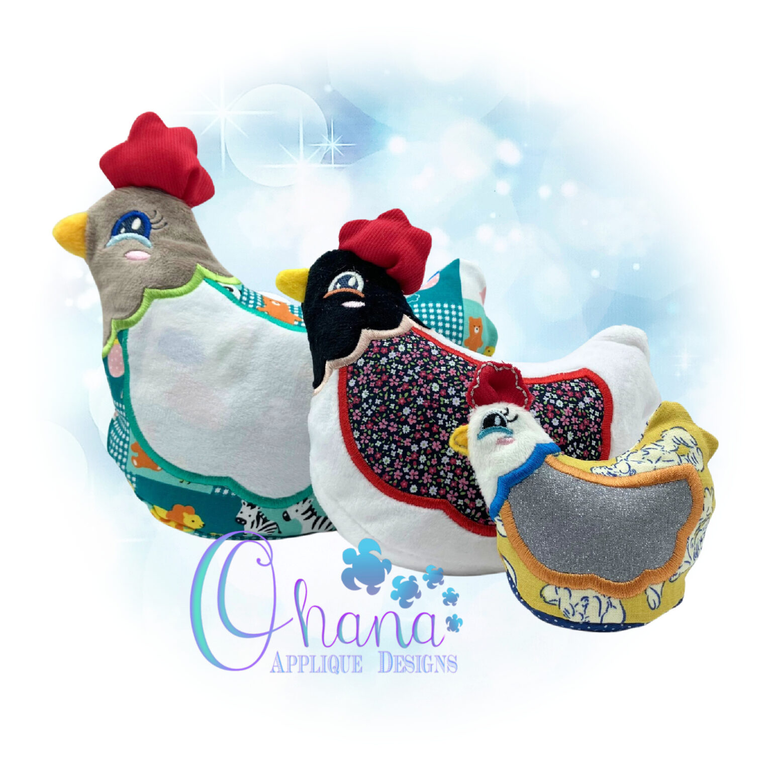 Clarice Chicken Stuffie Embroidery Design- Ohana Applique Designs
