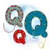 Letter Q Lacing Board Embroidery Design - Ohana Applique Designs