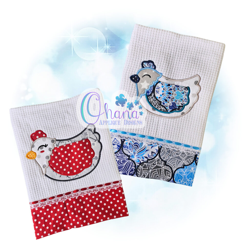 Clarice Chicken Applique Embroidery Design - Ohana Applique Designs