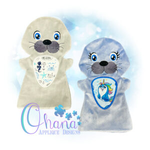 Seal Hand Puppet Embroidery Design - Ohana Applique Designs