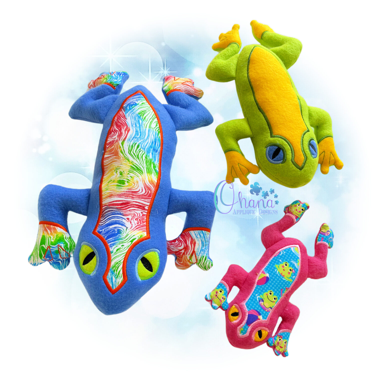 Floppy Tree Frog Stuffie Embroidery Design- Ohana Applique Designs