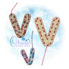 Letter V Lacing Board Embroidery Design - Ohana Applique Designs