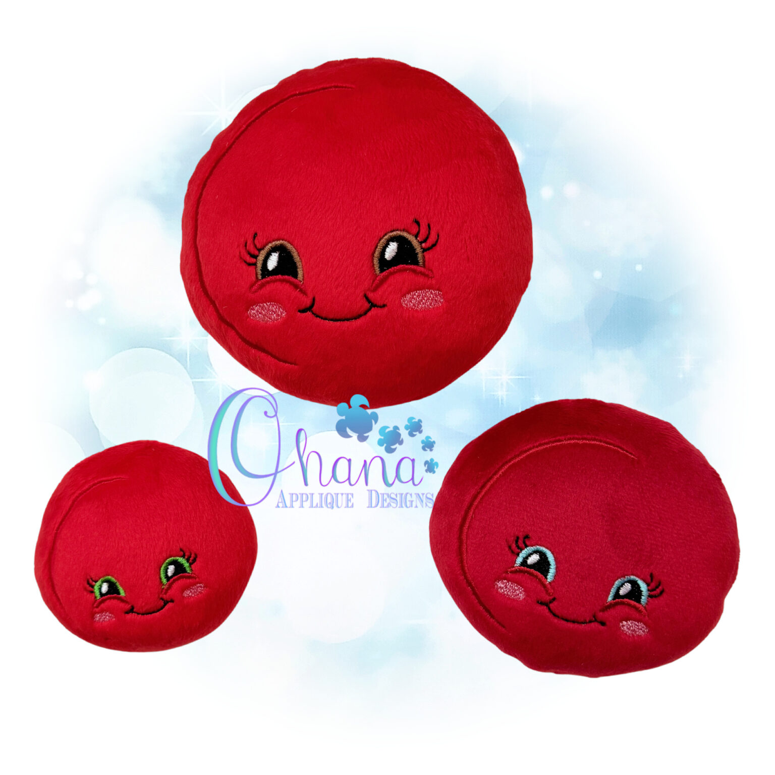 Red Blood Cell Stuffie Design - Ohana Applique Designs