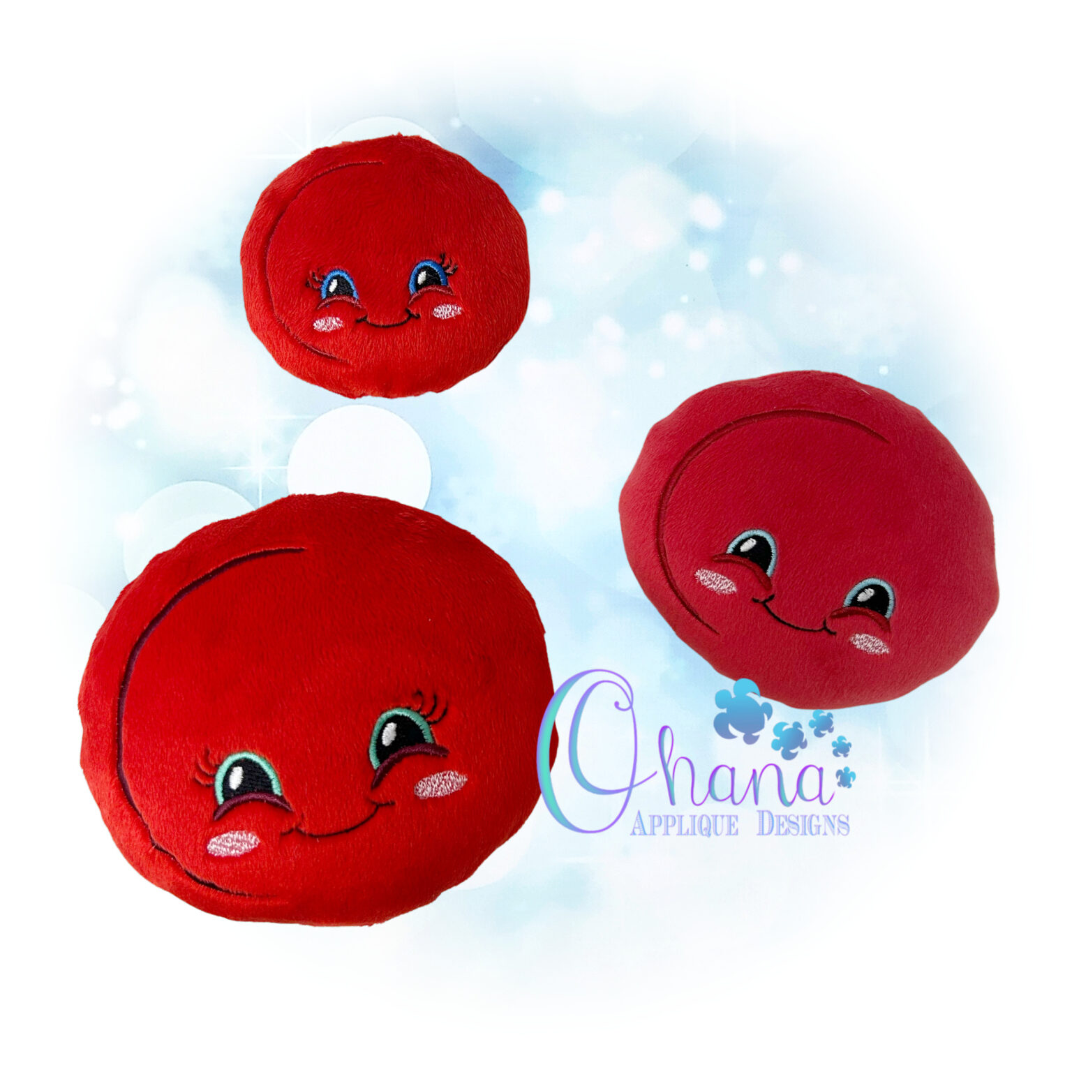 Red Blood Cell Stuffie Design - Ohana Applique Designs