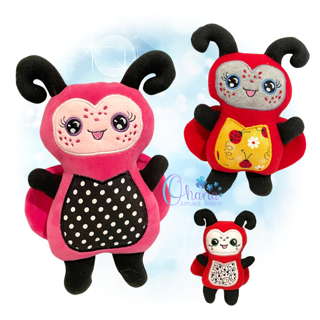 Ladybug Dolly Stuffie Embroidery Design- Ohana Applique Designs