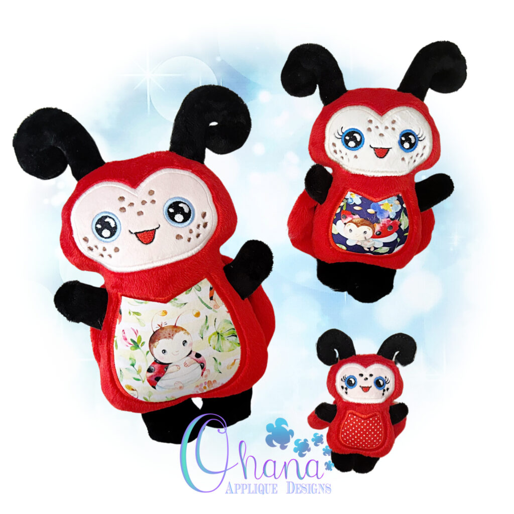 Ladybug Dolly Stuffie Embroidery Design- Ohana Applique Designs