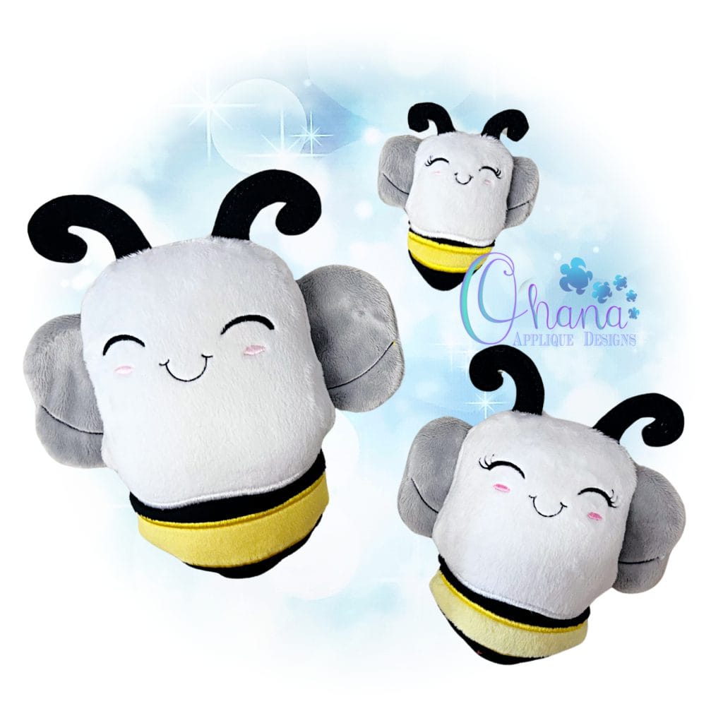 Boo Bees Stuffie Embroidery Design - Ohana Applique Designs