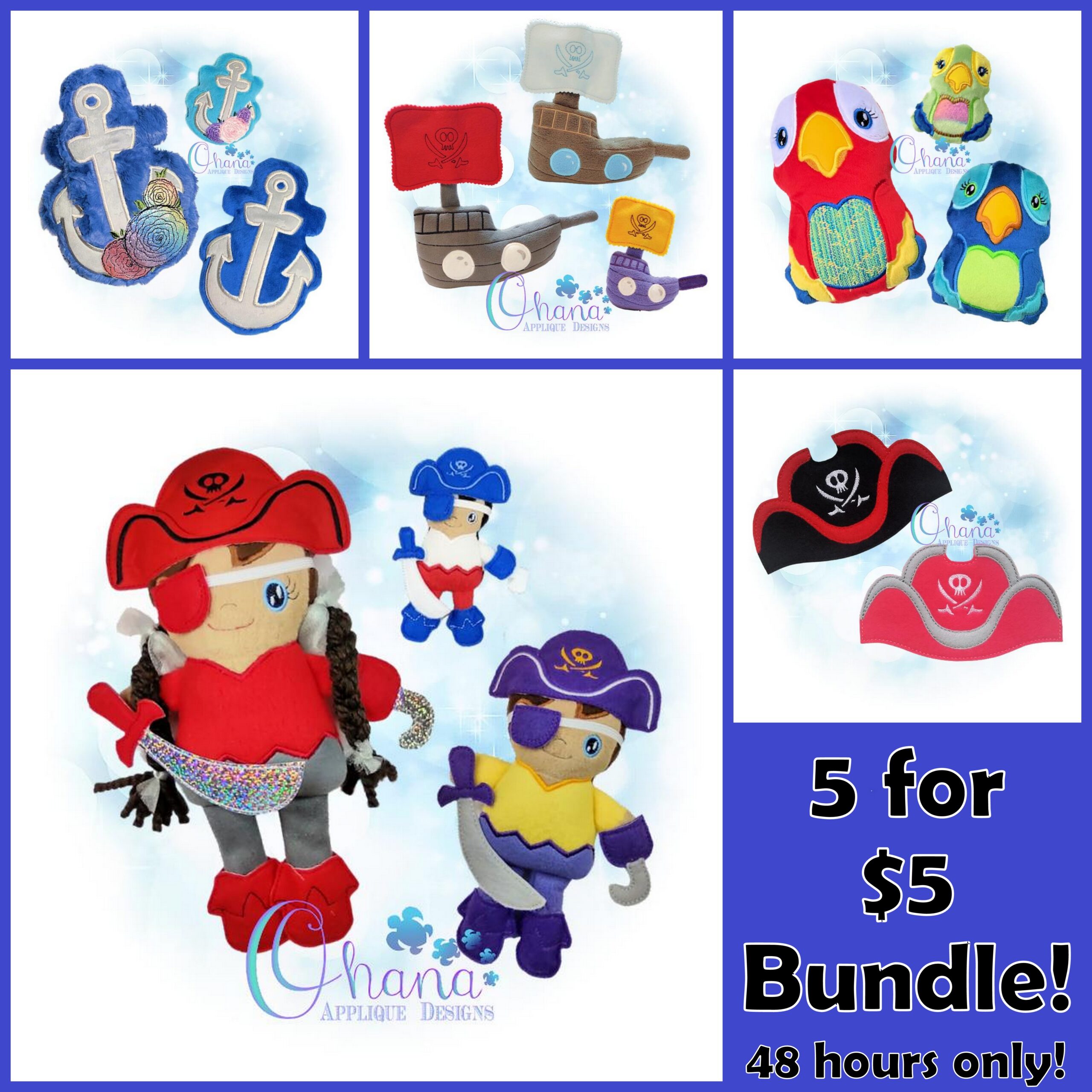 August 6th 2024 - Pirate Bundle- Ohana Applique Designs