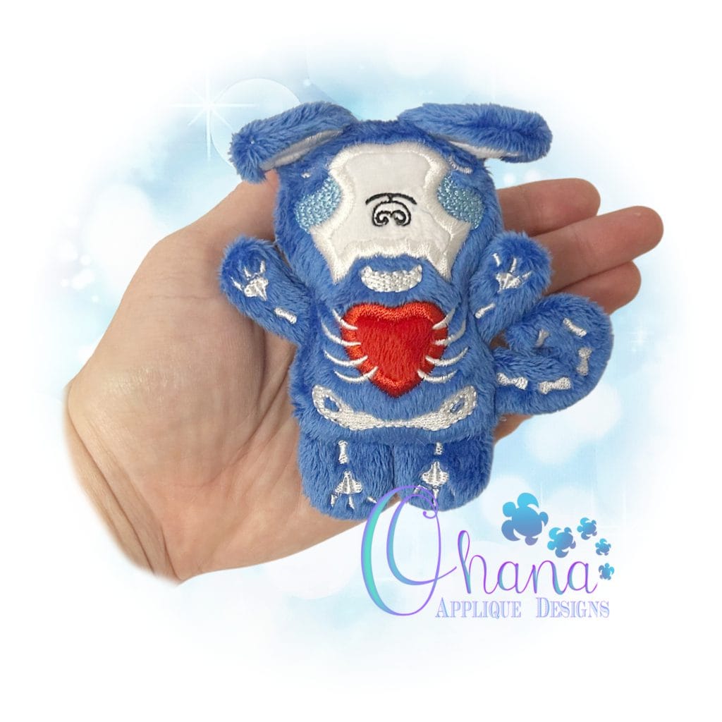 Skelly Pug Stuffie Embroidery Design - Ohana Applique Designs