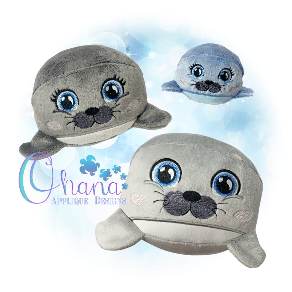 Seal Flat Coloring Doll Embroidery - Ohana Applique Designs