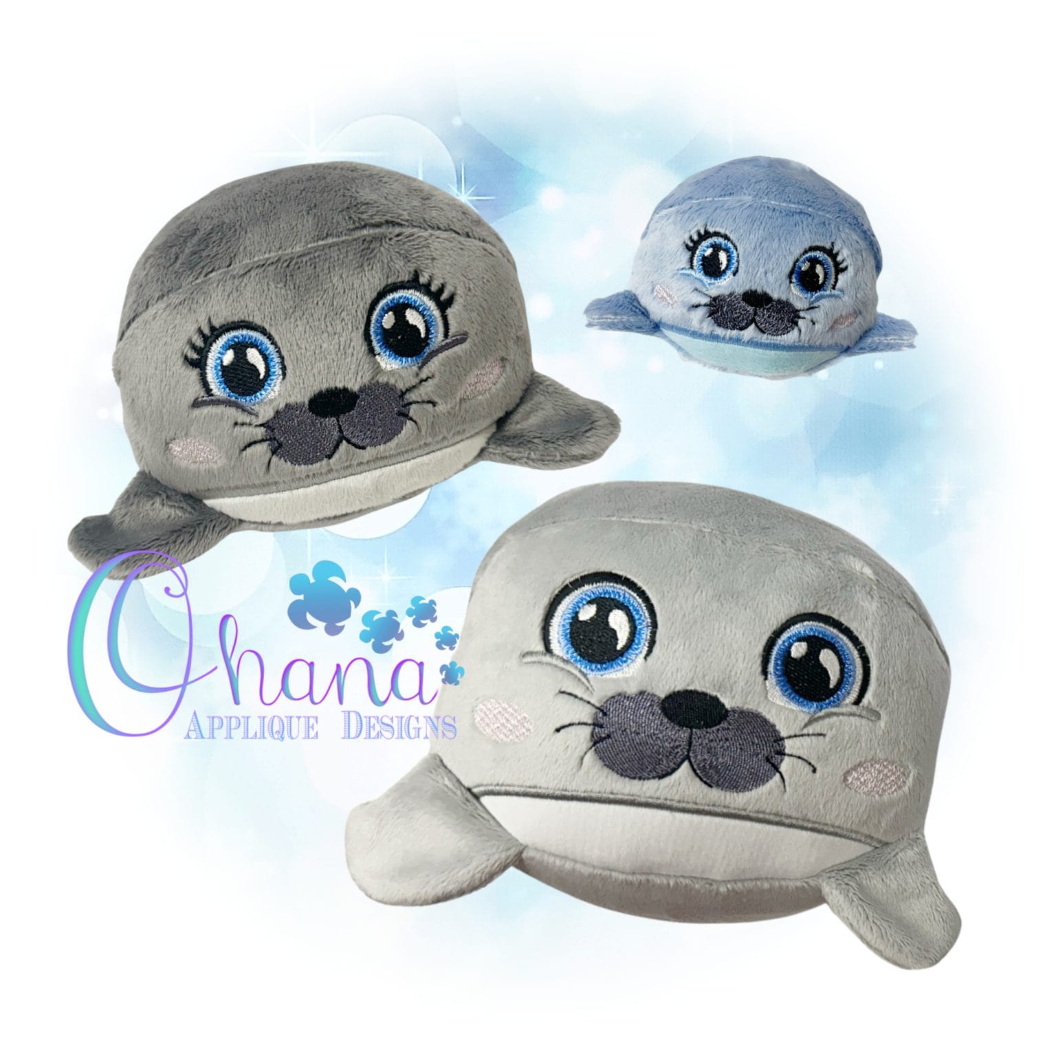 Seal Ball Stuffie Embroidery Design- Ohana Applique Designs