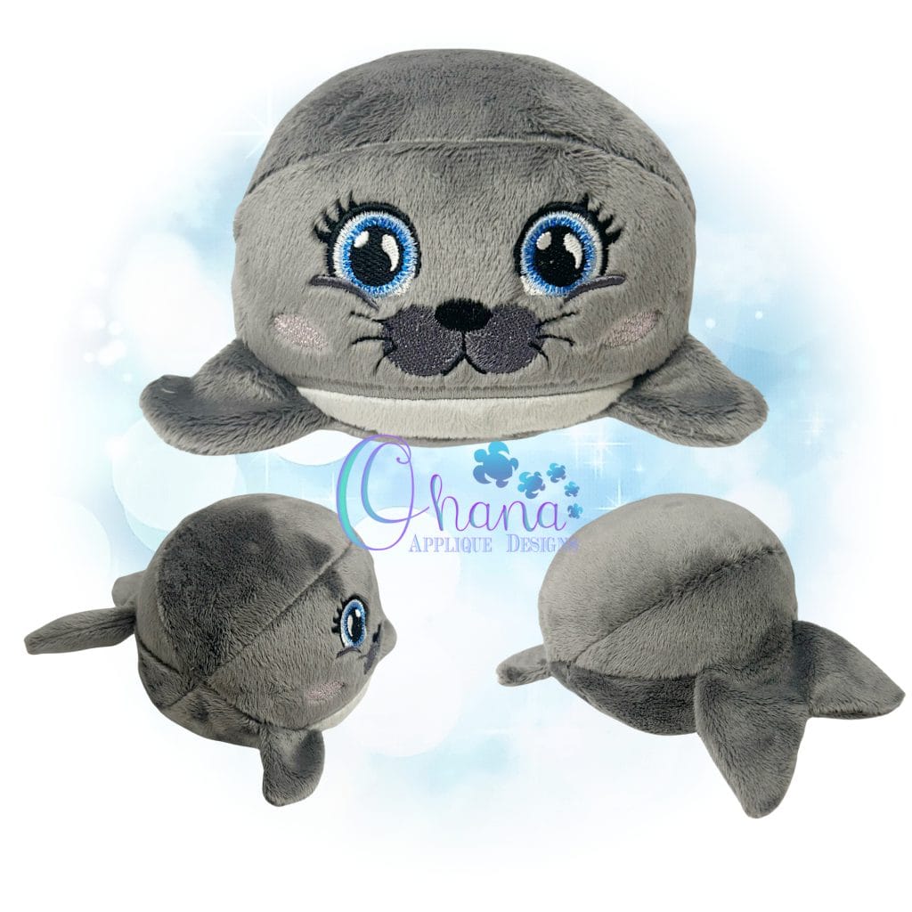 Seal Ball Stuffie Embroidery Design- Ohana Applique Designs