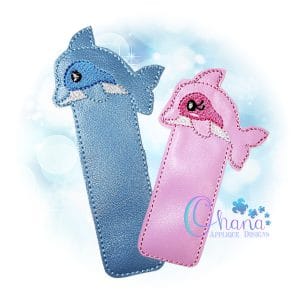 Bottlenose Dolphin Bookmark Embroidery Design - Ohana Applique Designs
