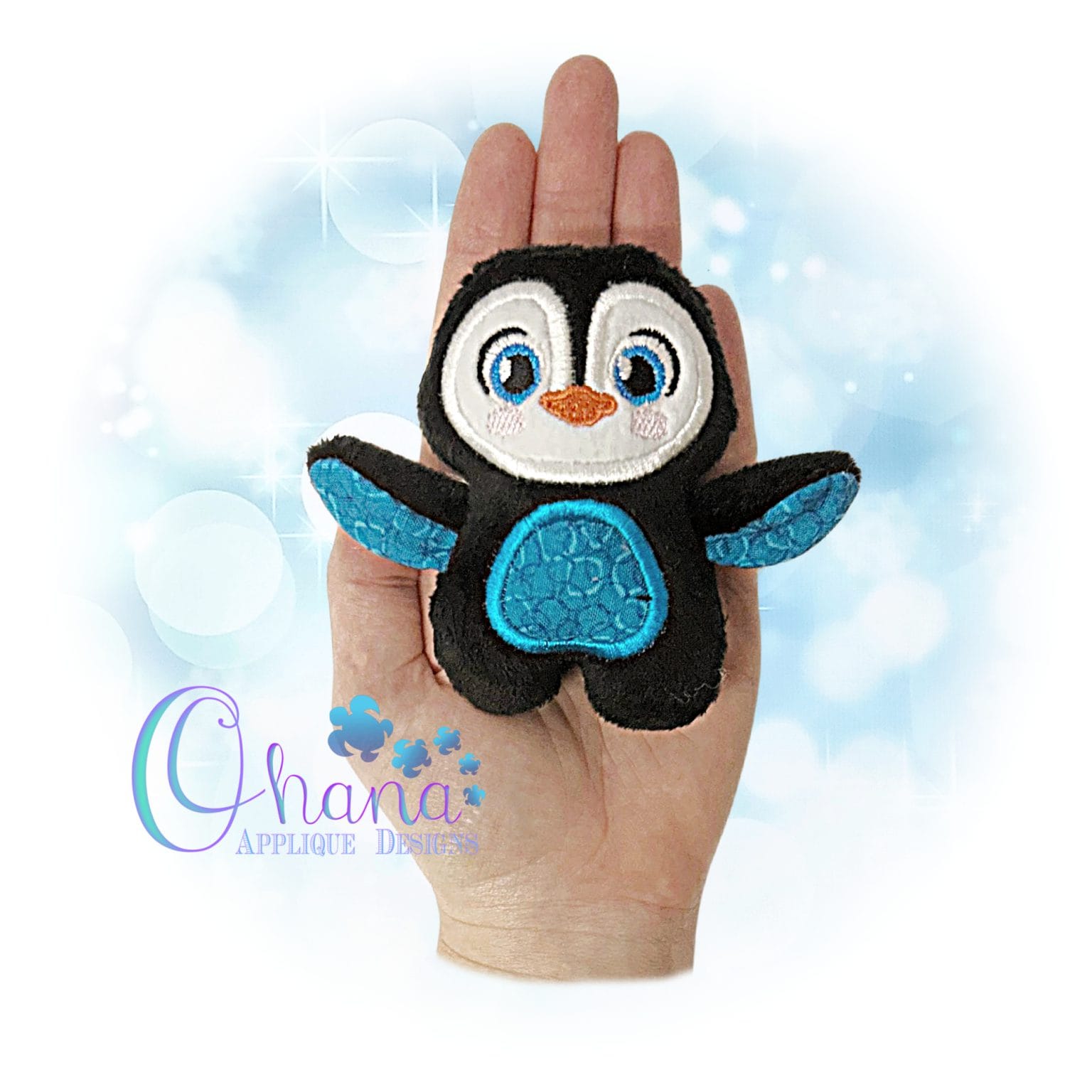 Huggable Penguin Stuffie Embroidery Design- Ohana Applique Designs
