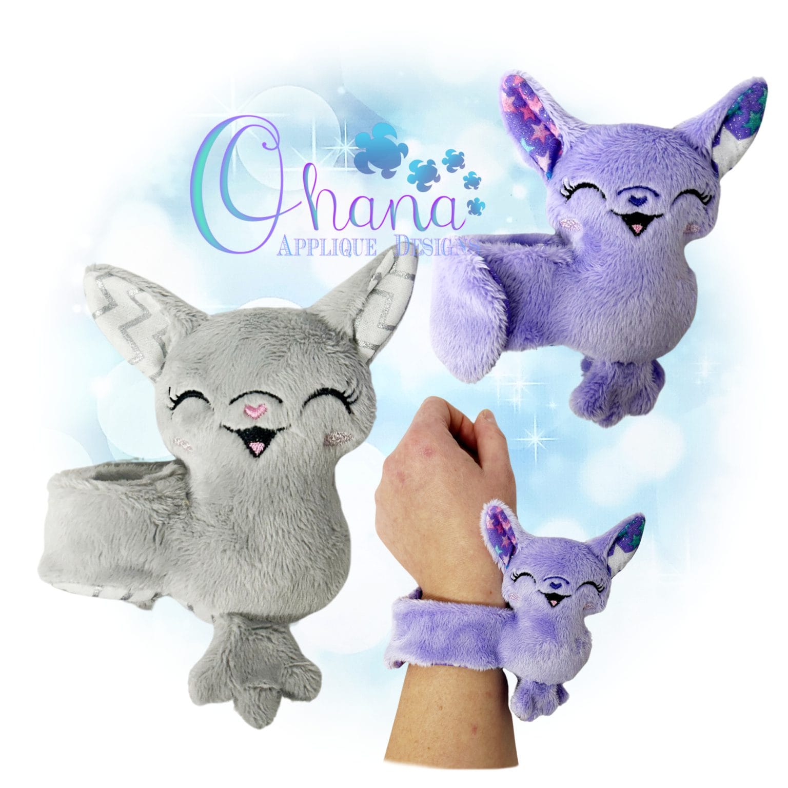 Bat Slap Bracelet Buddy Design - Ohana Applique Designs