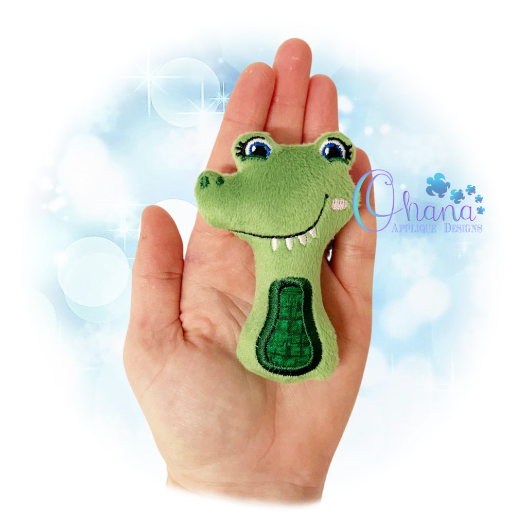 Alligator Rattle Embroidery Design - Ohana Applique Designs