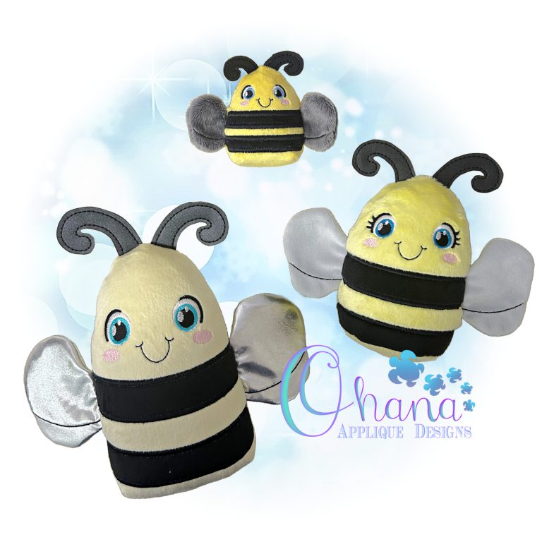 Bee Eggie Stuffie Embroidery Design - Ohana Applique Designs