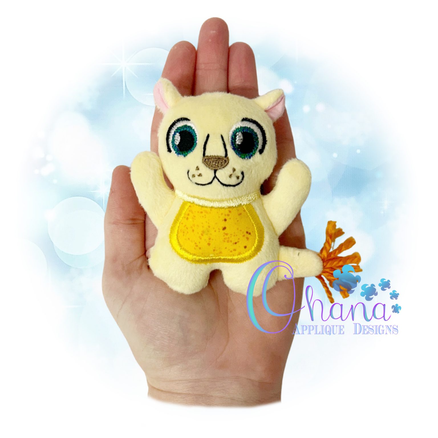 Huggable Lion Stuffie Embroidery Design- Ohana Applique Designs