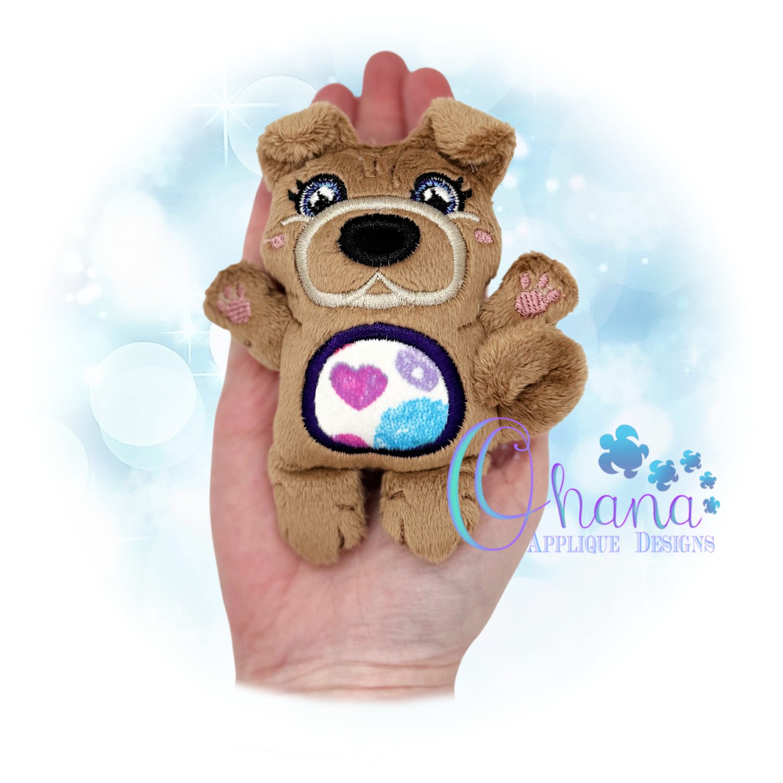 Chinese Shar Pei Stuffie Embroidery Design- Ohana Applique Designs