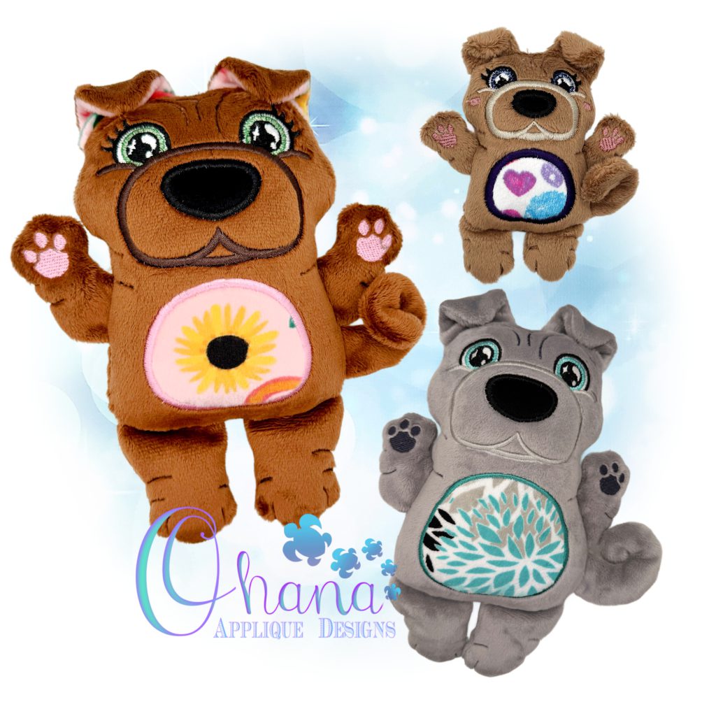 Chinese Shar Pei Stuffie Embroidery Design- Ohana Applique Designs
