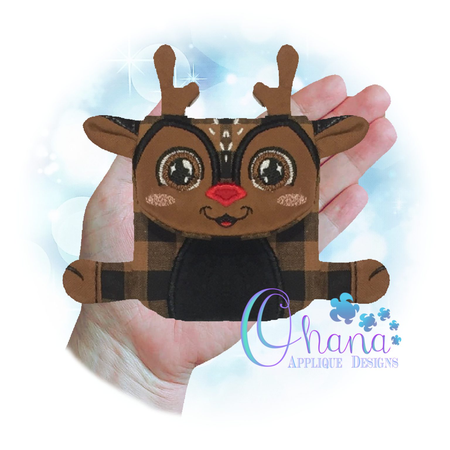 Reindeer Flap Bag Purse Embroidery Design - Ohana Applique Designs