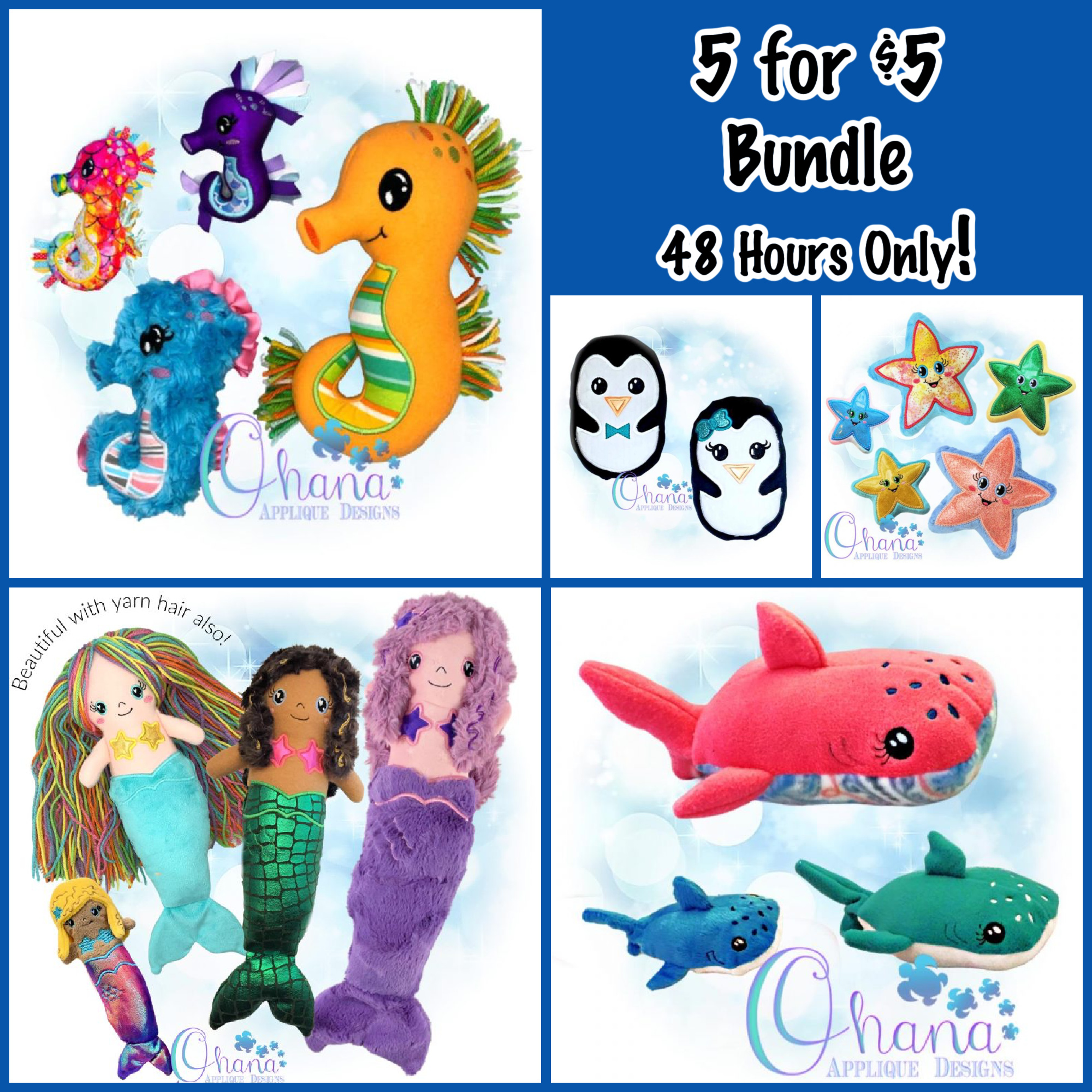 January 28th 2025 - Ocean Stuffie Bundle - 5 for $5 - OAD