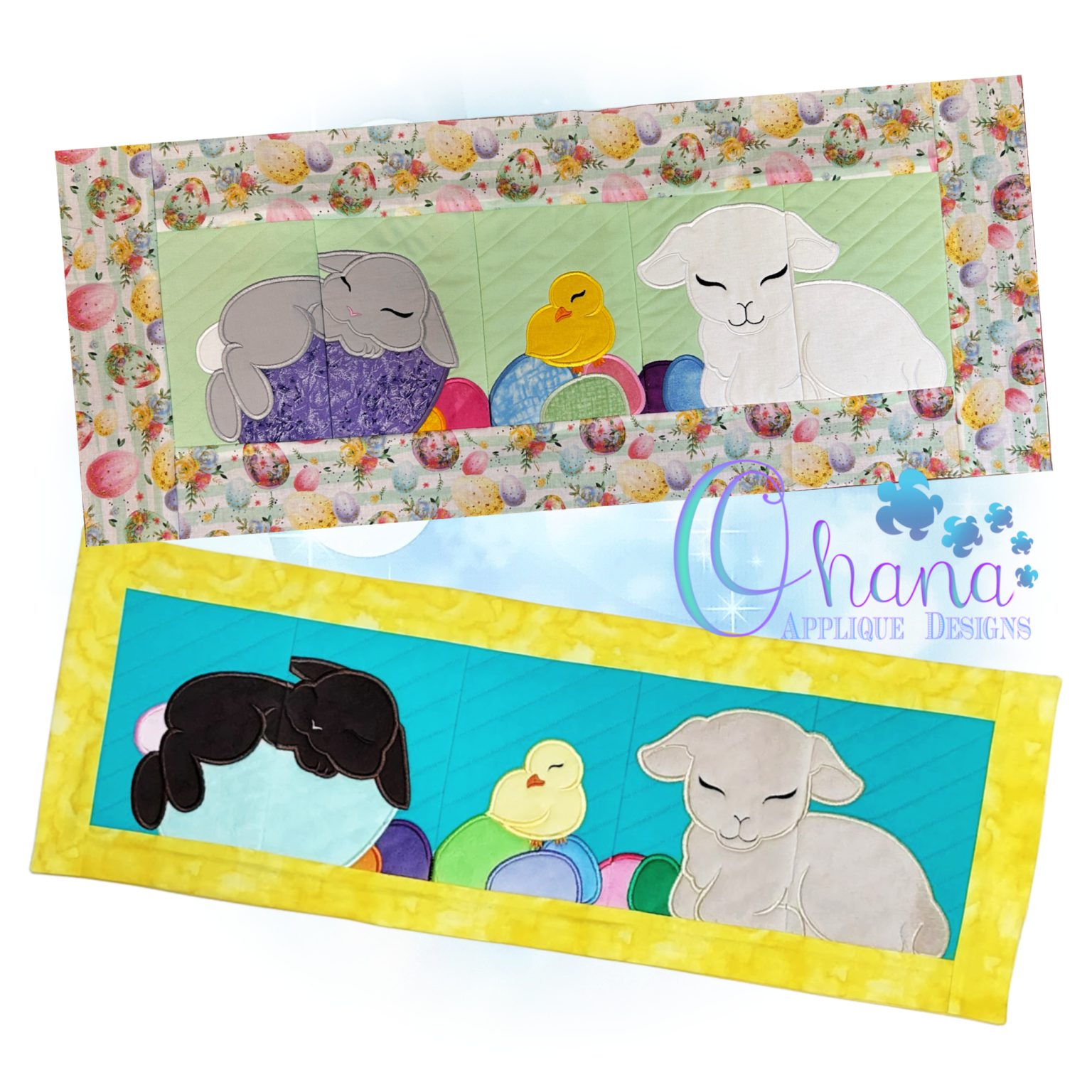 Easter Friends Table Runner Embroidery Design - Ohana Applique Designs
