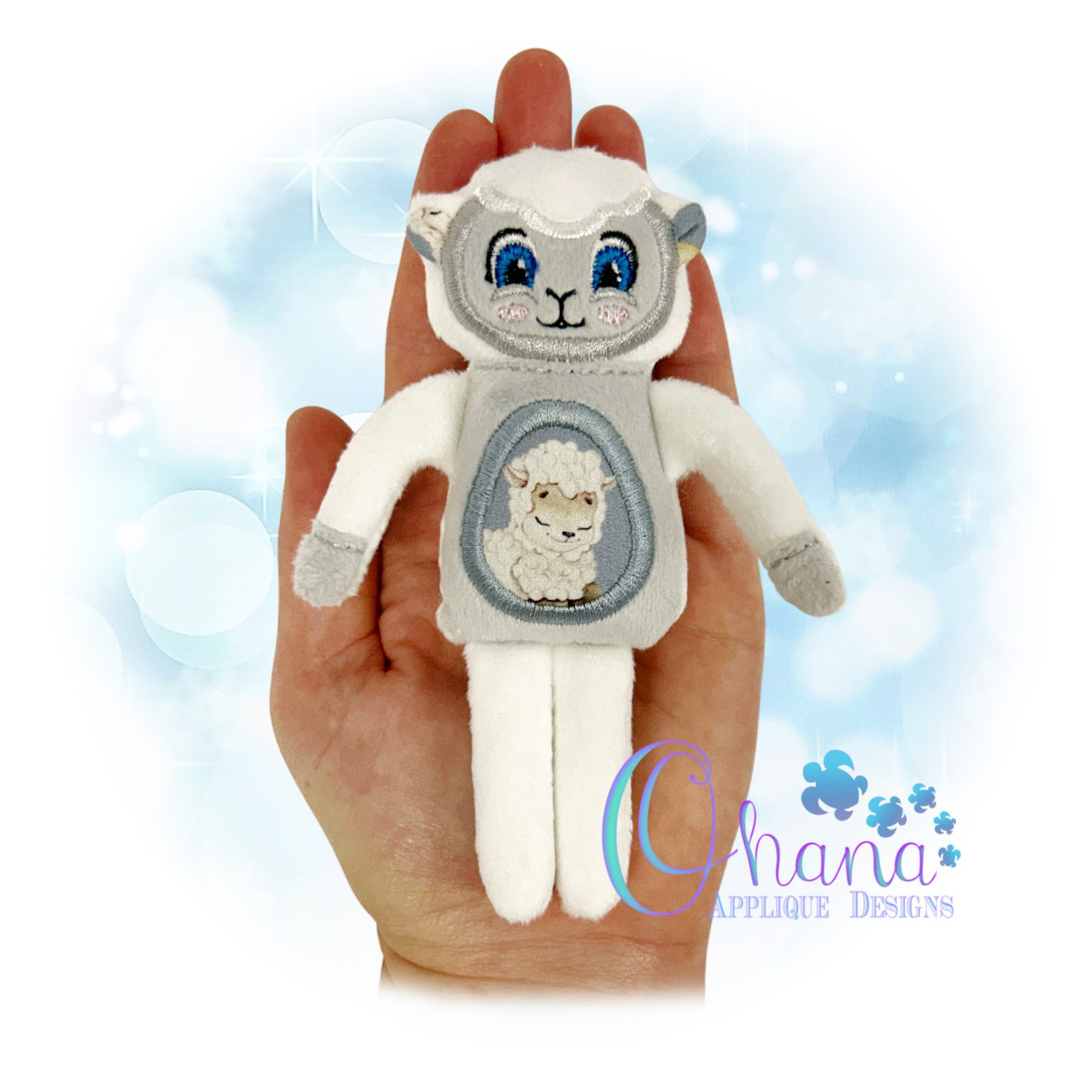 Rag Doll Sheep Stuffie Embroidery Design- Ohana Applique Designs