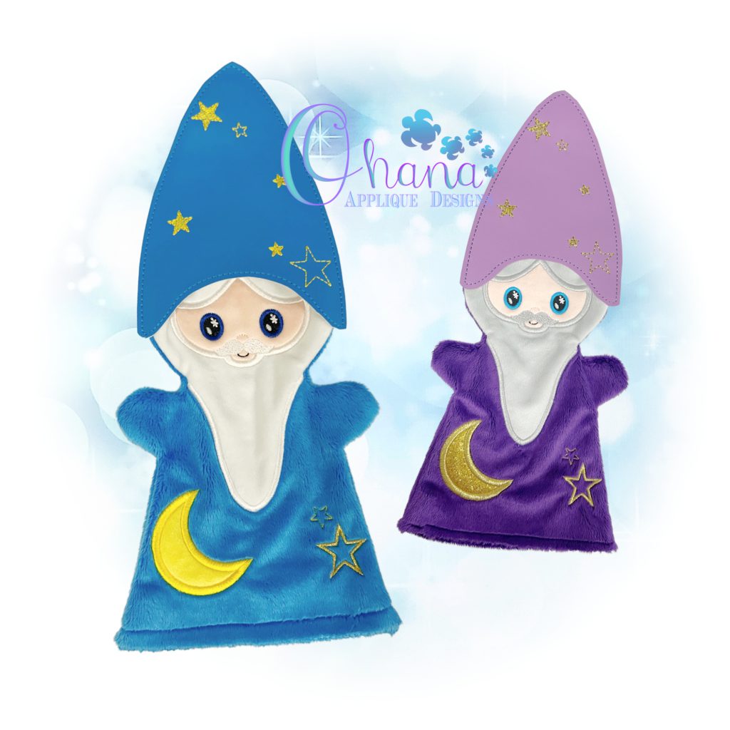 Wizard Hand Puppet Embroidery Design - Ohana Applique Designs