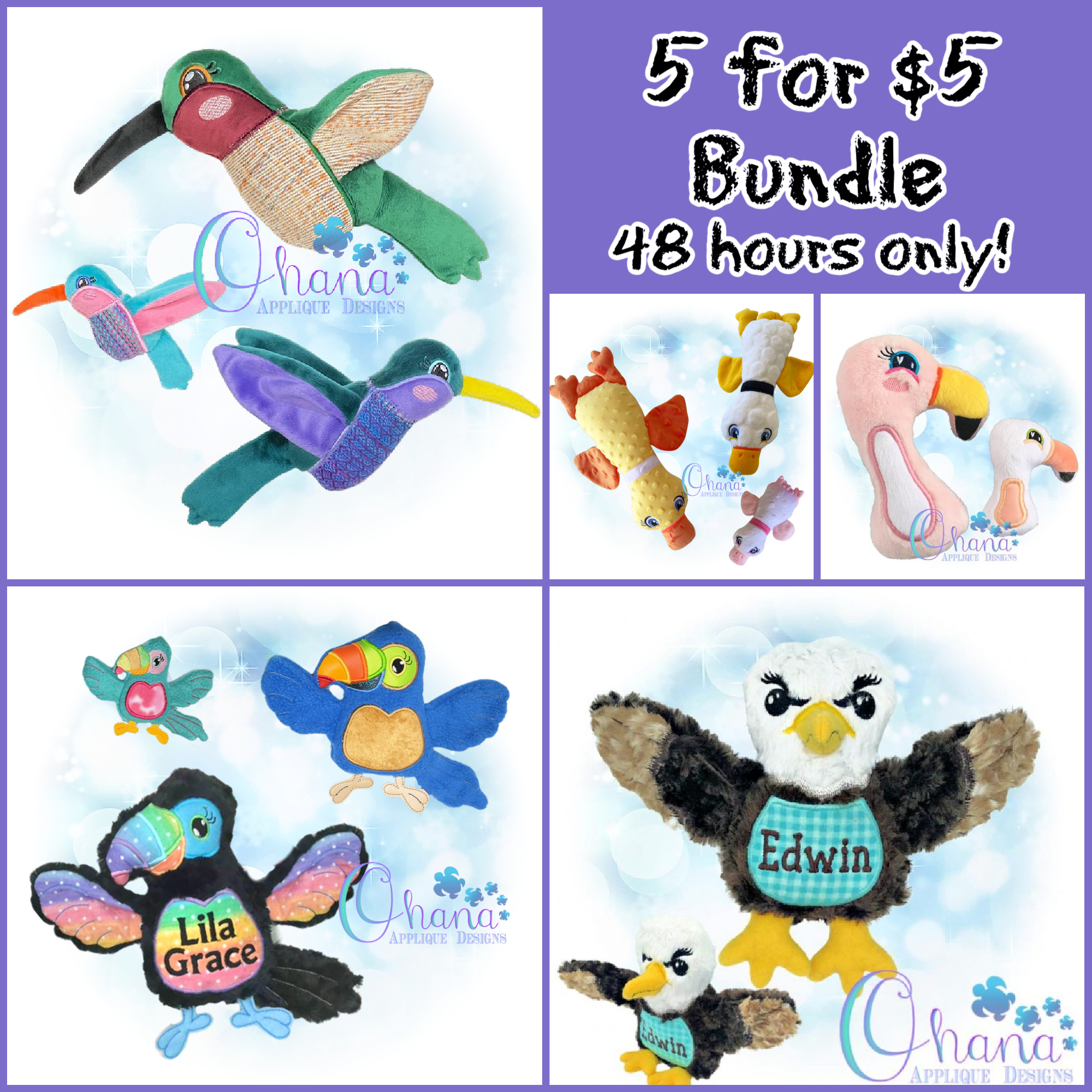 April 22nd 2025 - Bird Stuffie Bundle - 5 for $5 - OAD