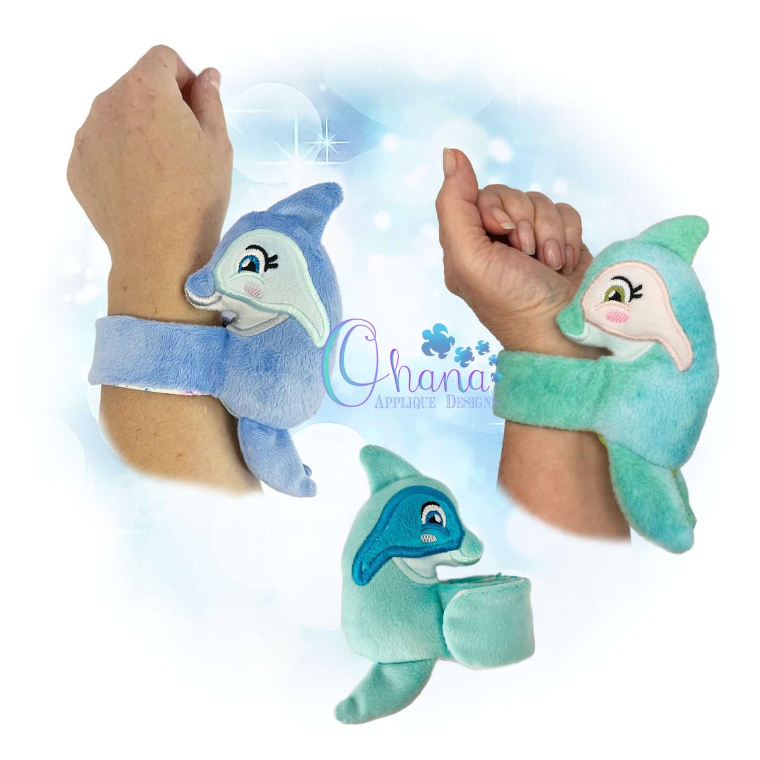 Dolphin Slap Bracelet Buddy Embroidery Design - Ohana Applique Designs