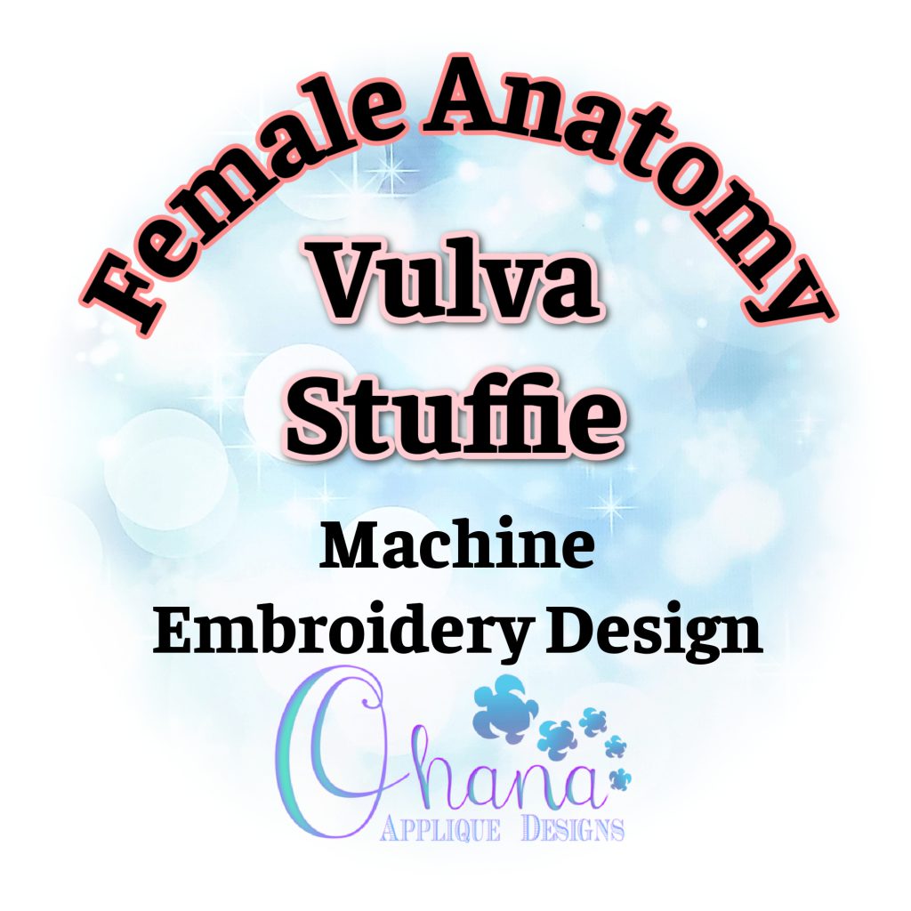 Vulva Stuffie Embroidery Design - Ohana Applique Designs
