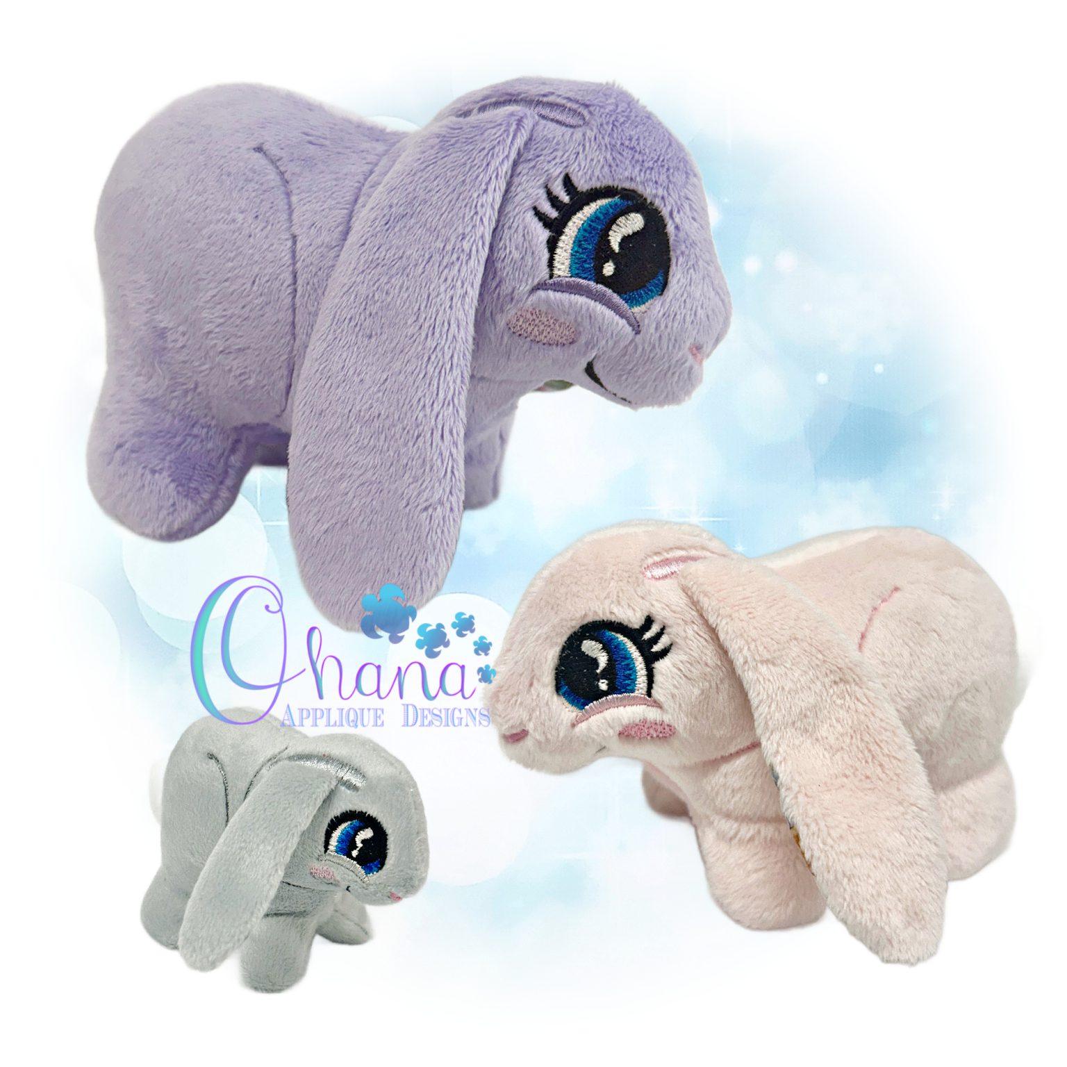 Standing Bunny Stuffie Design - Ohana Applique Designs