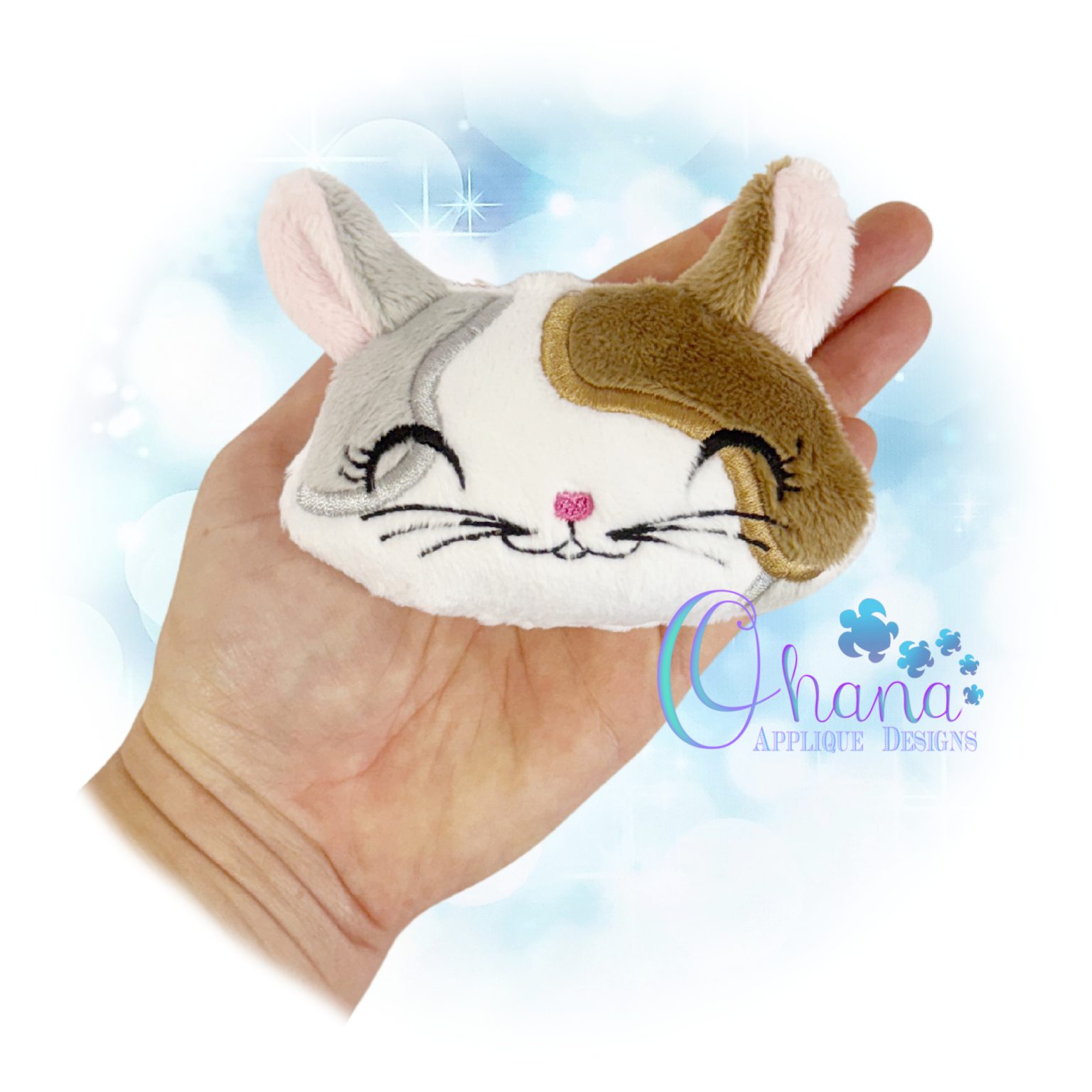 Calico Cat Pillow Stuffie Embroidery Design- Ohana Applique Designs