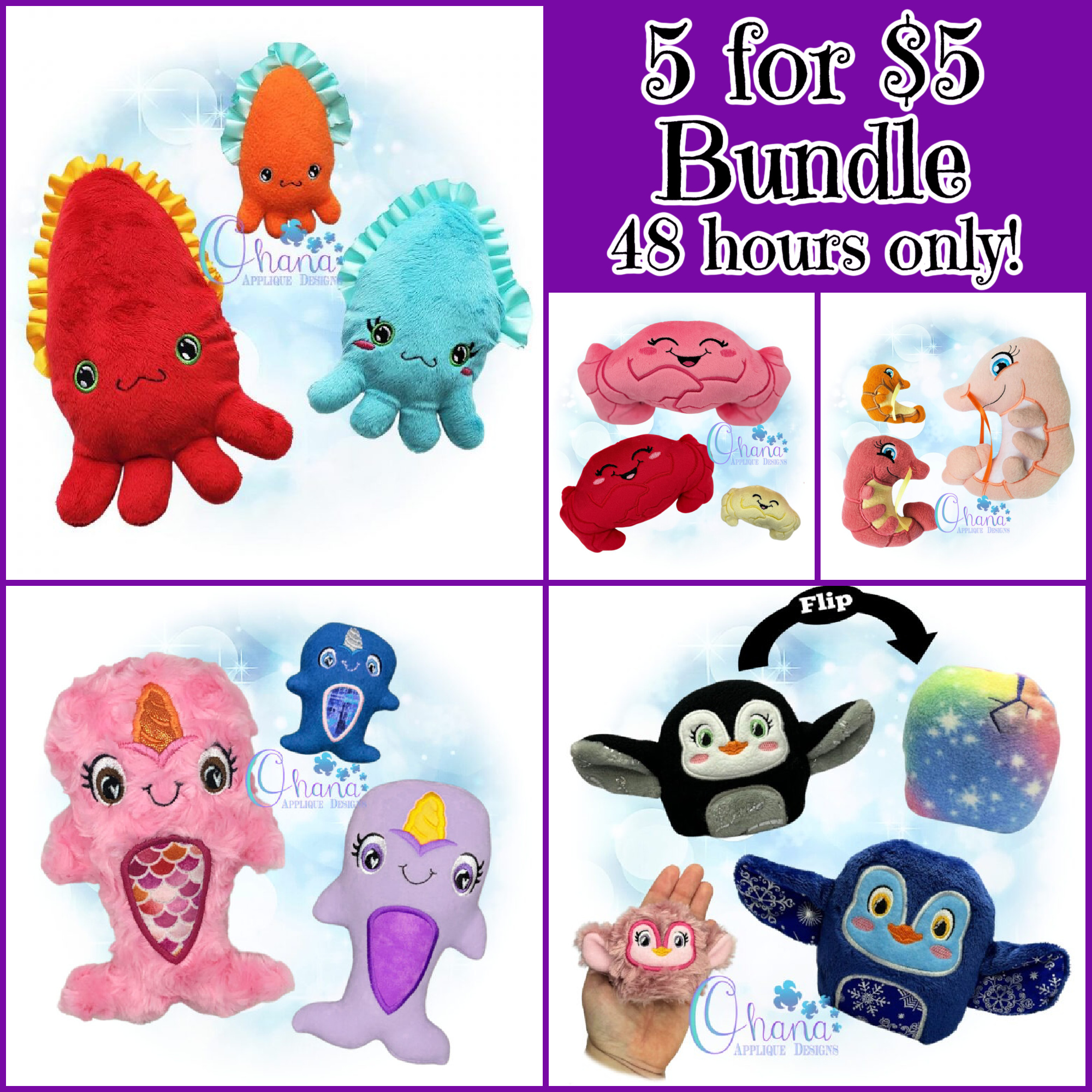 July 22nd 2025 - Ocean Stuffie Bundle - 5 for $5 - OAD