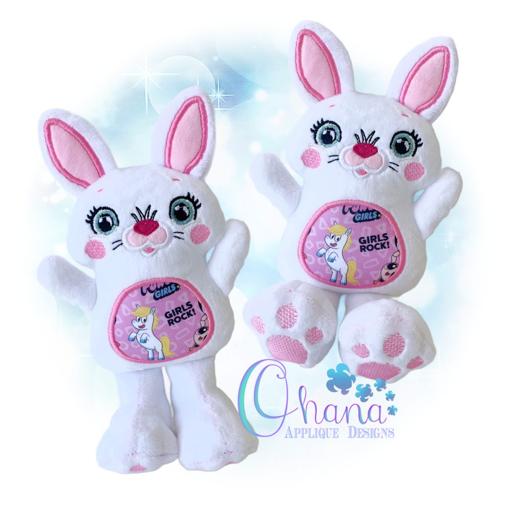 Sweet Stomper Bunny Stuffie Embroidery Design- Ohana Applique Designs