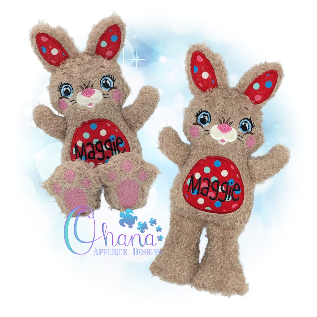 Sweet Stomper Bunny Stuffie Embroidery Design- Ohana Applique Designs