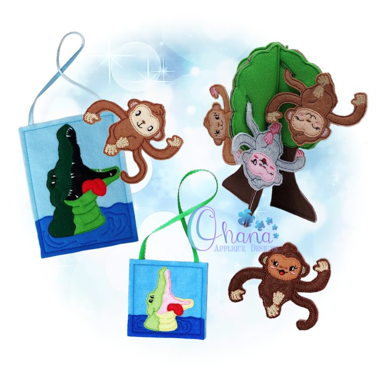 5 Little Monkeys Swinging in a Tree Finger Puppets - OAD